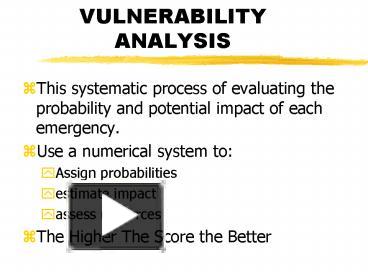 VULNERABILITY ANALYSIS presentation | free to download