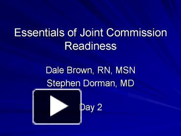 Essentials of Joint Commission Readiness presentation | free to view