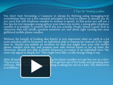 PPT – 5 Tips for Texting Ladies PowerPoint presentation | free to ...