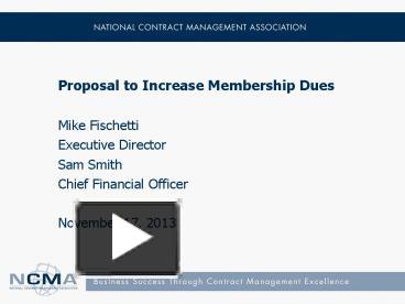 PPT – Proposal to Increase Membership Dues PowerPoint presentation ...