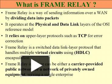 PPT – What is FRAME RELAY ? PowerPoint presentation | free to view - id ...