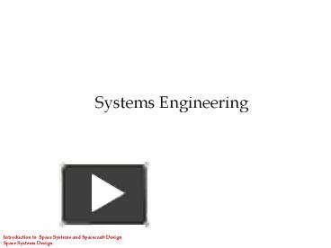 PPT – Introduction to Space Systems and Spacecraft Design PowerPoint ...
