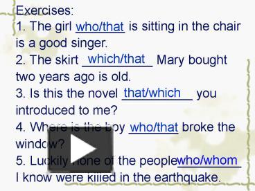 PPT – Exercises: PowerPoint presentation | free to download - id ...