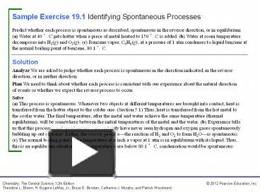 Sample Exercise 19.1 Identifying Spontaneous Processes presentation ...