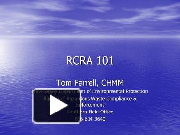 RCRA 101 presentation | free to download