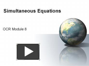 Simultaneous Equations presentation | free to download