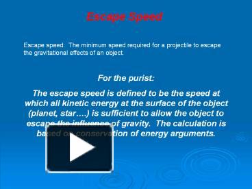 Escape Speed presentation | free to view