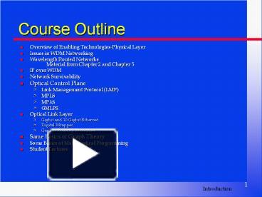 PPT – Course Outline PowerPoint presentation | free to download - id ...