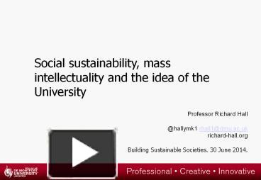 Professor Richard Hall presentation | free to download