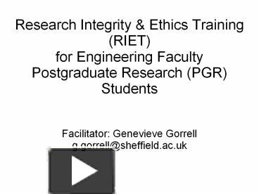 Research Integrity presentation | free to download