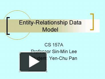 PPT – Entity-Relationship Data Model PowerPoint presentation | free to ...