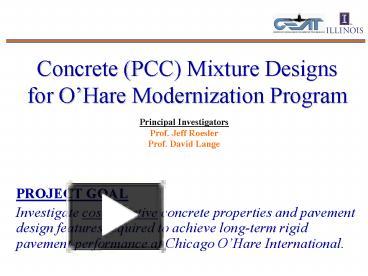 Concrete (PCC) Mixture Designs for O presentation | free to view
