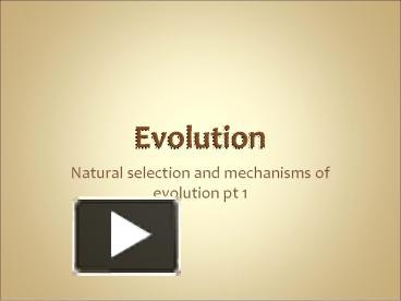 PPT – Evolution PowerPoint presentation | free to download - id: 708ab5 ...