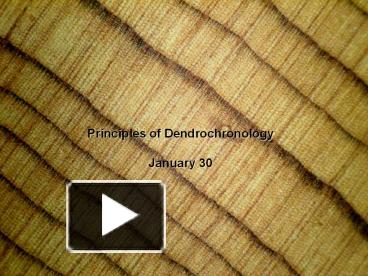 Principles of Dendrochronology presentation | free to download