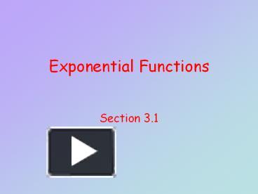 PPT – Exponential%20Functions PowerPoint presentation | free to ...