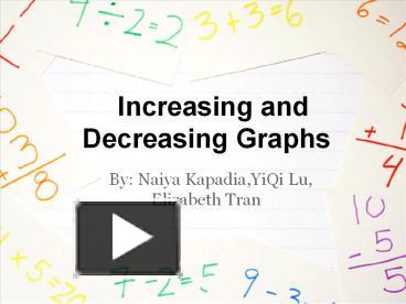 Increasing and Decreasing Graphs presentation | free to view