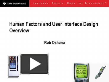 Human Factors and User Interface Design Overview presentation | free to ...