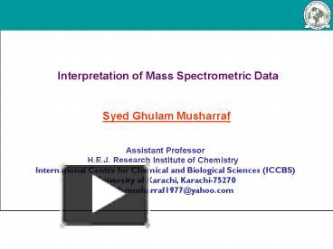 PPT – CHMBD 449 Mass Spectrometry PowerPoint presentation | free to ...
