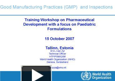 Basic Principles of GMP presentation | free to view