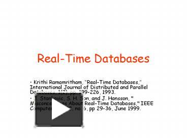 PPT – Real-Time Databases PowerPoint presentation | free to view - id ...