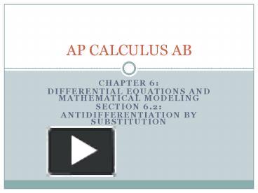 PPT – Differential Equations and Mathematical Modeling PowerPoint ...
