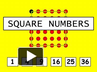 SQUARE NUMBERS presentation | free to download