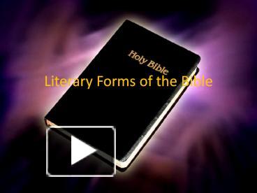 Literary Forms of the Bible presentation | free to view