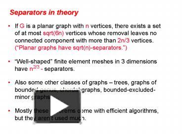 PPT – Separators in theory PowerPoint presentation | free to view - id ...