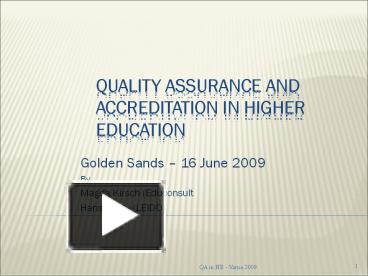 Quality Assurance and accreditation In Higher education presentation ...