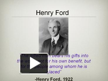 Henry Ford presentation | free to download