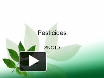 Pesticides presentation | free to download
