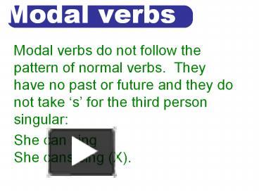 Modal verbs presentation | free to download