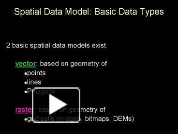 PPT – Spatial Data Model: Basic Data Types PowerPoint presentation ...