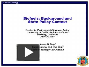 PPT – Biofuels: Background and PowerPoint presentation | free to view ...