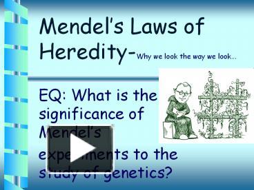 PPT – Mendel PowerPoint presentation | free to download - id: 7157f2-NzYwY