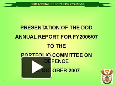 PPT – PRESENTATION OF THE DOD PowerPoint presentation | free to ...