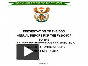 PRESENTATION OF THE DOD presentation | free to download