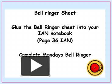 PPT – Bell ringer Sheet PowerPoint presentation | free to download - id ...