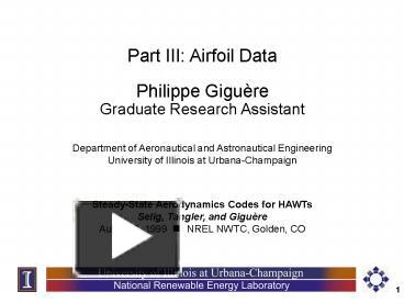 PPT – Part III: Airfoil Data PowerPoint presentation | free to download ...