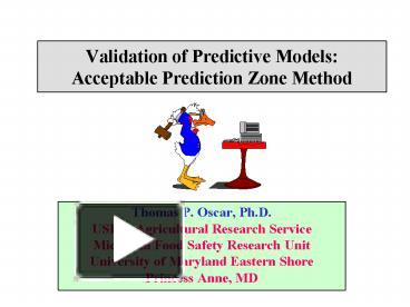Validation of Predictive Models: Acceptable Prediction Zone Method ...
