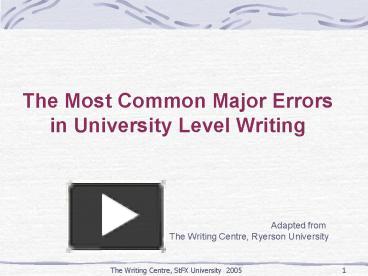 PPT – The Most Common Major Errors PowerPoint presentation | free to ...