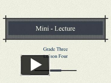 PPT – Mini - Lecture PowerPoint presentation | free to download - id ...