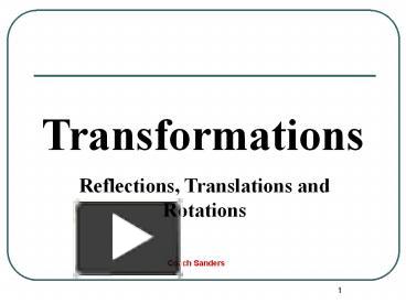 Lesson 1 Transformations presentation | free to view