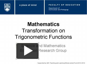 PPT – Mathematics Transformation on Trigonometric Functions PowerPoint ...