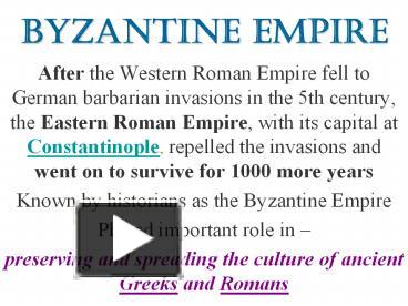 Byzantine Empire presentation | free to download