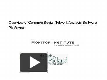 PPT – Network Visualization Tools: Overview PowerPoint presentation ...