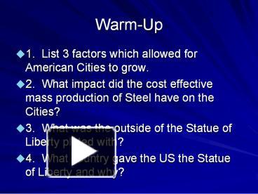 PPT – Warm-Up PowerPoint presentation | free to view - id: 71b3c0-MzQxM