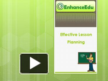 PPT – Effective Lesson Planning PowerPoint presentation | free to view ...