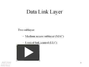 PPT – Data Link Layer PowerPoint presentation | free to download - id ...