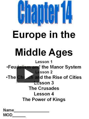 Europe in the Middle Ages presentation | free to view